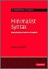 Minimalist Syntax: Exploring the Structure of English - 예스24