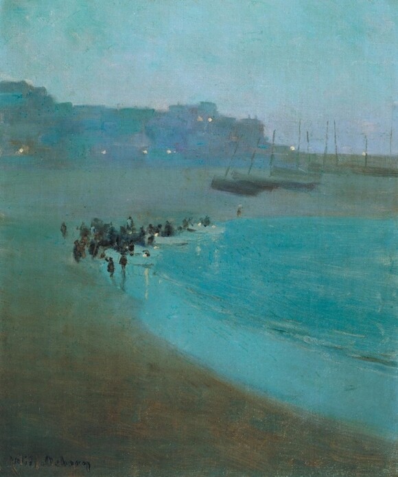 William Evelyn Osborn - Beach at Dusk, St Ives Harbour (1895) - 사락포스트