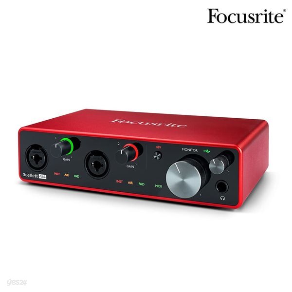 [Focusrite] 포커스라이트 Scarlett 4i4 스칼렛 4i4 USB 3세대 홈레코딩장비 - YES24