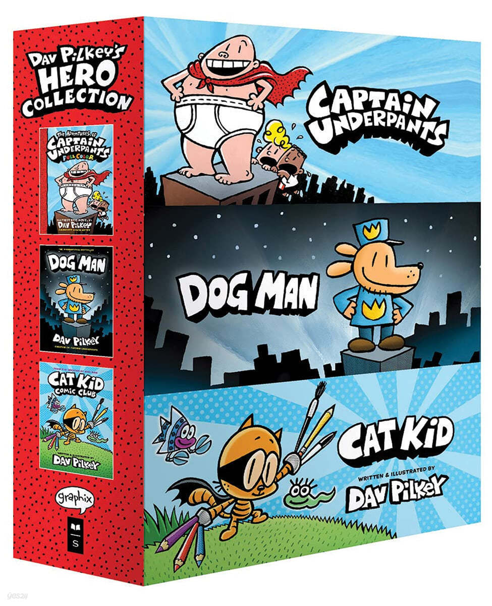 Dav Pilkey's Hero Collection (Captain Underpants #1, Dog Man #1, Cat ...