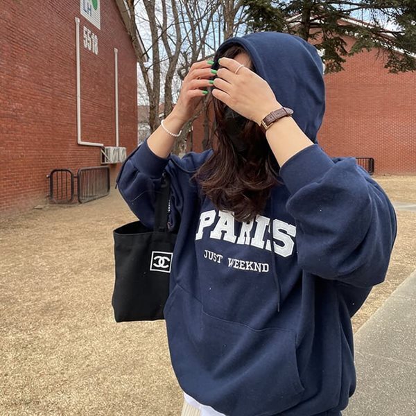 파리 자수 후드티(루즈핏/3col) - 예스24