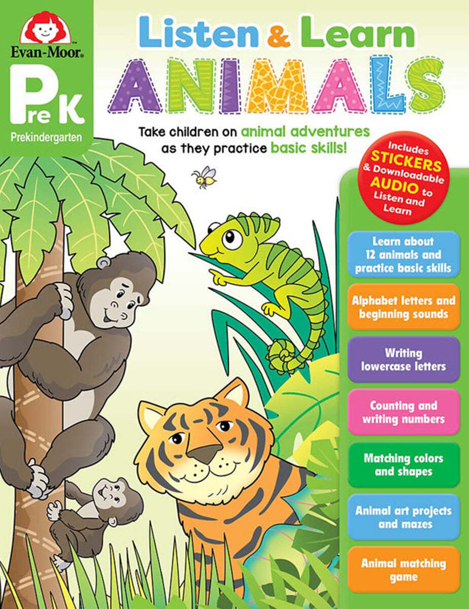 Listen and Learn: Animals, Grade Prek Workbook - 예스24