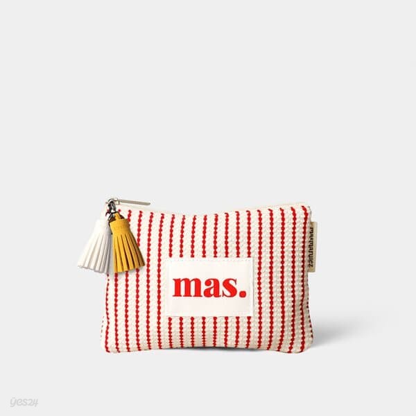 Basic pouch _ Waffle stipe 레드 - YES24