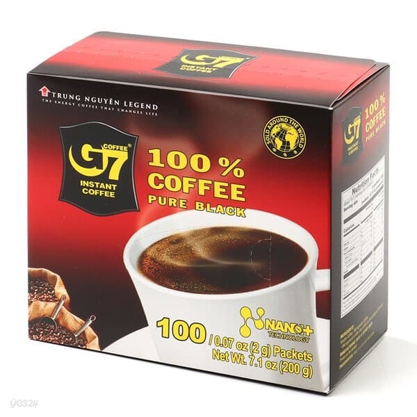 G7 베트남 커피 퓨어블랙 2g x 100개 - 예스24