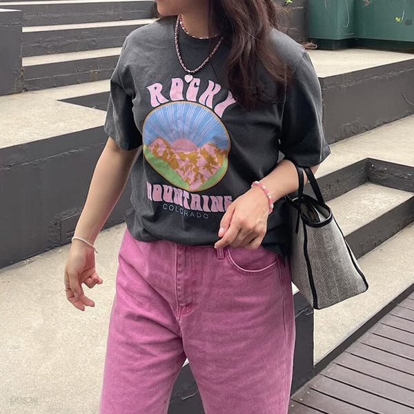 피그먼트워싱 록키반팔티(3col) - YES24