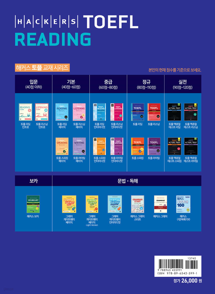 해커스 토플 리딩 (Hackers TOEFL Reading) | David Cho | 해커스어학연구소 - 예스24