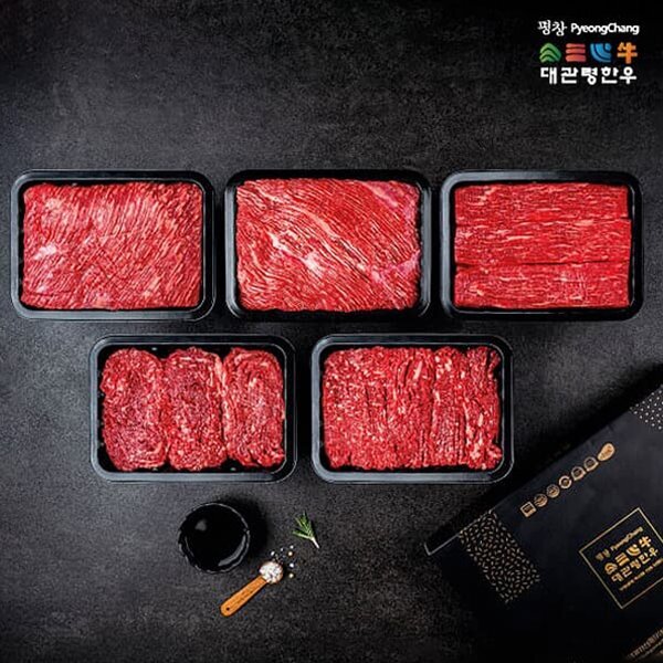 [평창축협] 대관령한우 정육혼합 세트/불고기400gx2팩,국거리400gx2팩,장조림400g(냉장,1등급이상) - 예스24