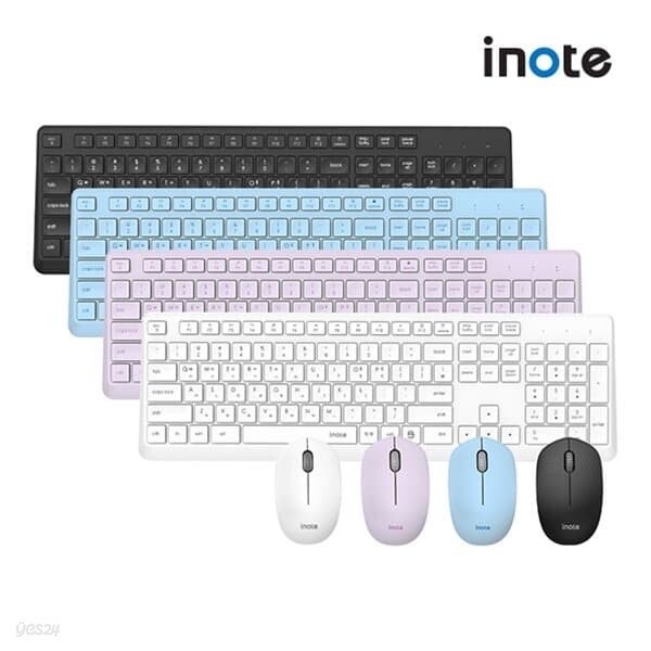 퓨전 INOTE KM730R 무선 키보드 마우스 세트 (퍼플) - 예스24
