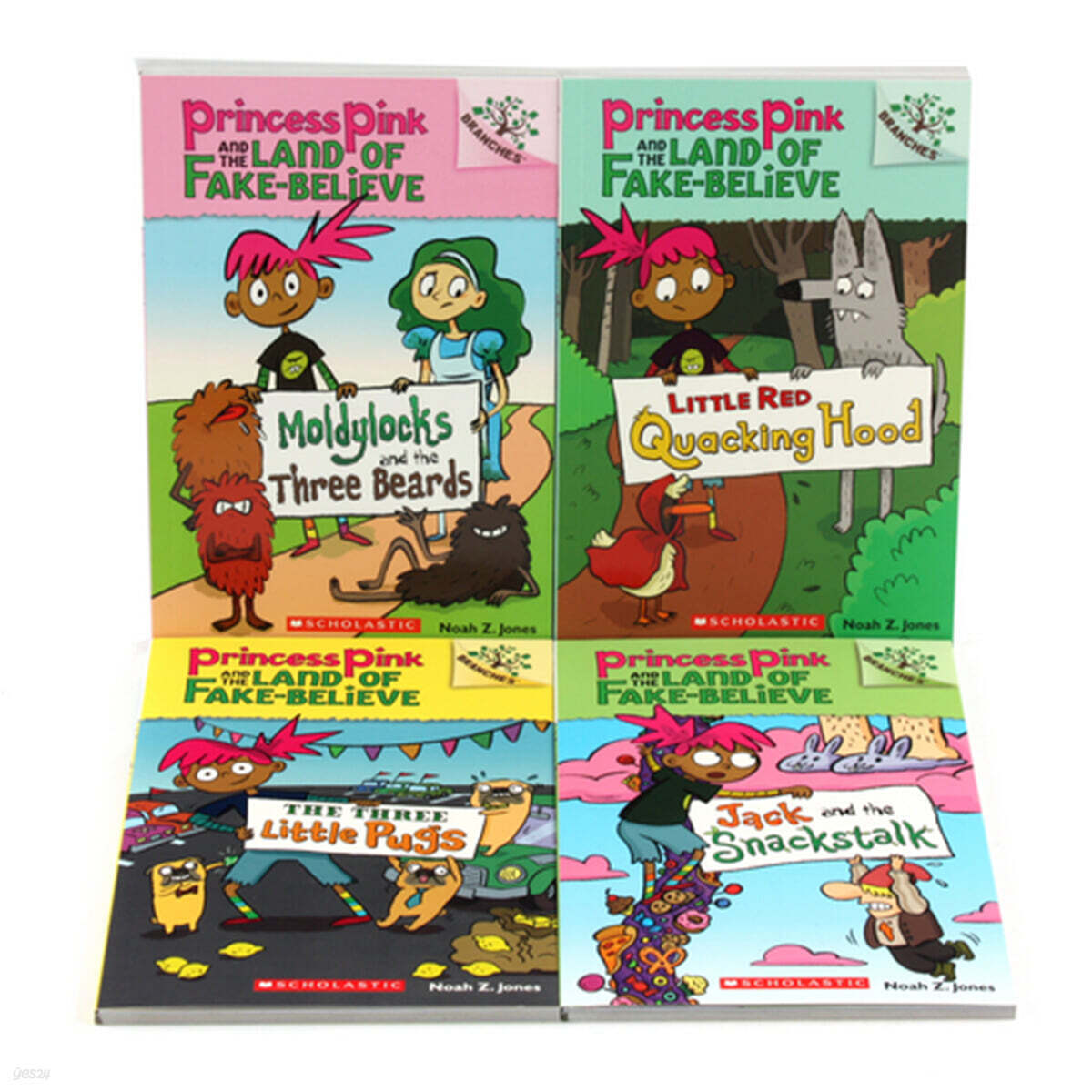 Princess Pink and the Land of Fake-Believe 페이퍼백 4종 세트 (A Branches Book ...