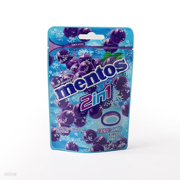 [농심]멘토스 2 in 1 (그레이프소다) - 45g - 예스24