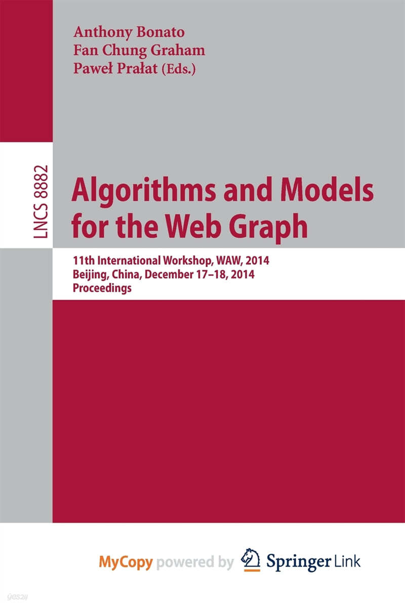 Algorithms and Models for the Web Graph - 예스24