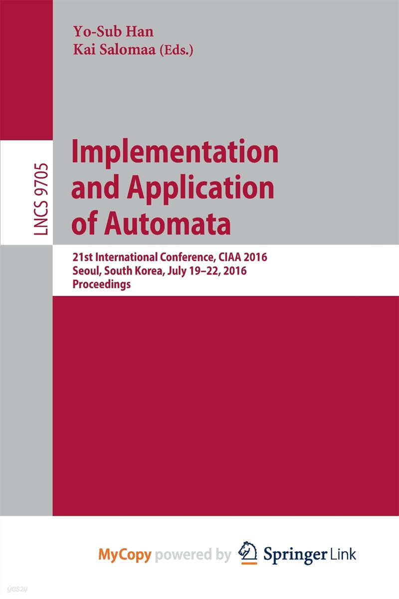 Implementation and Application of Automata - 예스24