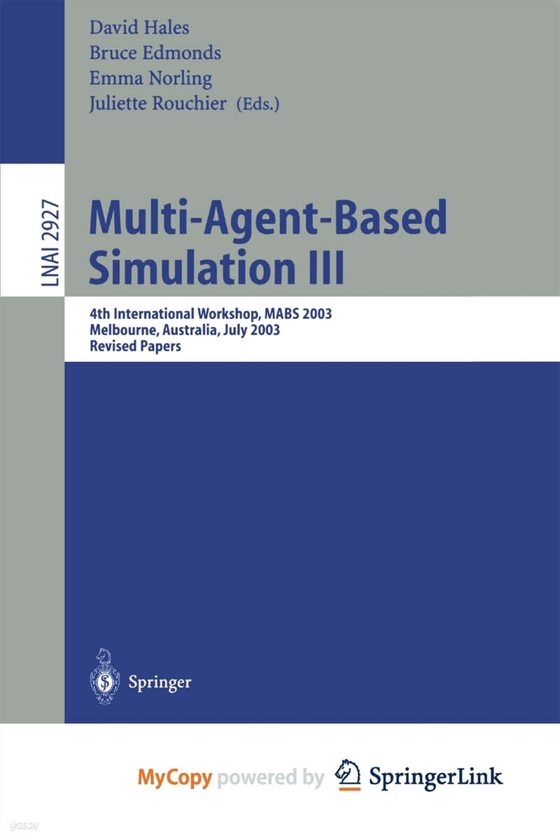Multi-Agent-Based Simulation III - 예스24