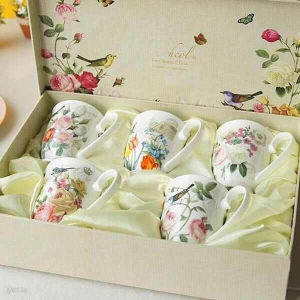 [HEIM] 마제스티 본차이나 골드플로라 머그컵 5P - 예스24