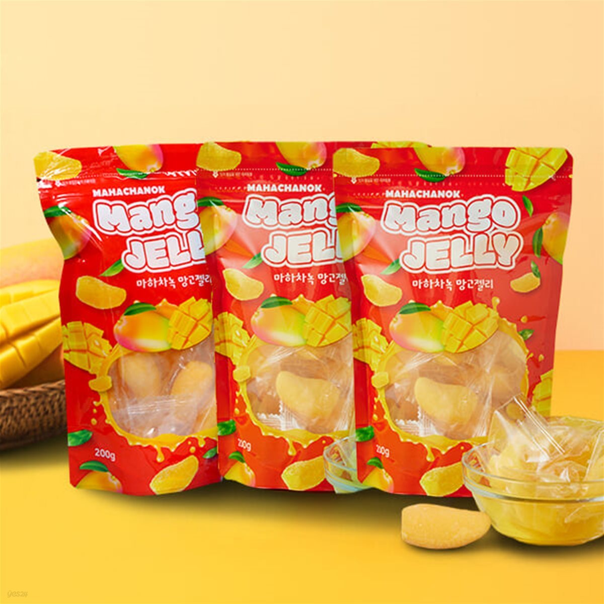 태국산 마하차녹 망고젤리 200gx3개 - 예스24