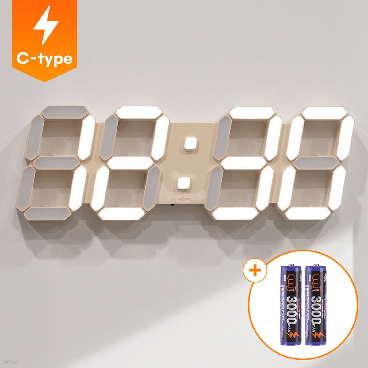 플라이토 하이브리드 유무선 C타입 인테리어 LED 벽시계 38cm | 지성아이엔씨 - 예스24