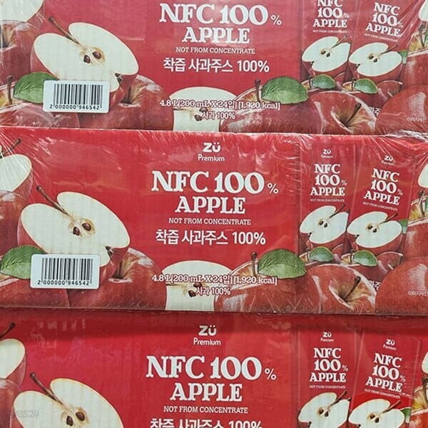 주 프리미엄 NFC 100% 사과 착즙 주스 200ml x 24 - 예스24