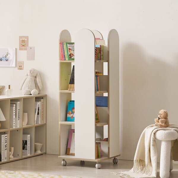 나다운 E0목재 LPM 4단 이동식 회전책장 책꽂이 수납장식장 - 예스24