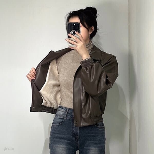 안감 전체 양털 숏 패딩 가죽 퍼 자켓 레더 점퍼 재킷 털빠짐x 한겨울까지 입는 여성 여자 무스탕 블루종 인조 레자 집업 잠바 겨울 아우터 예스24