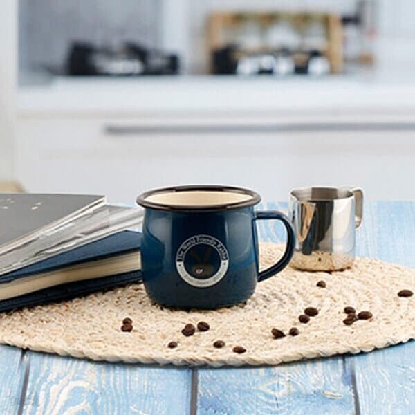 퀸센스 법랑머그컵 380ml (네이비) - 예스24