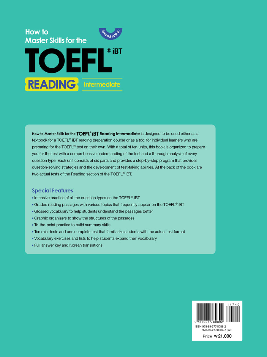 How to Master Skills for the TOEFL iBT Reading Intermediate | Timothy Hall | 다락원 - 예스24