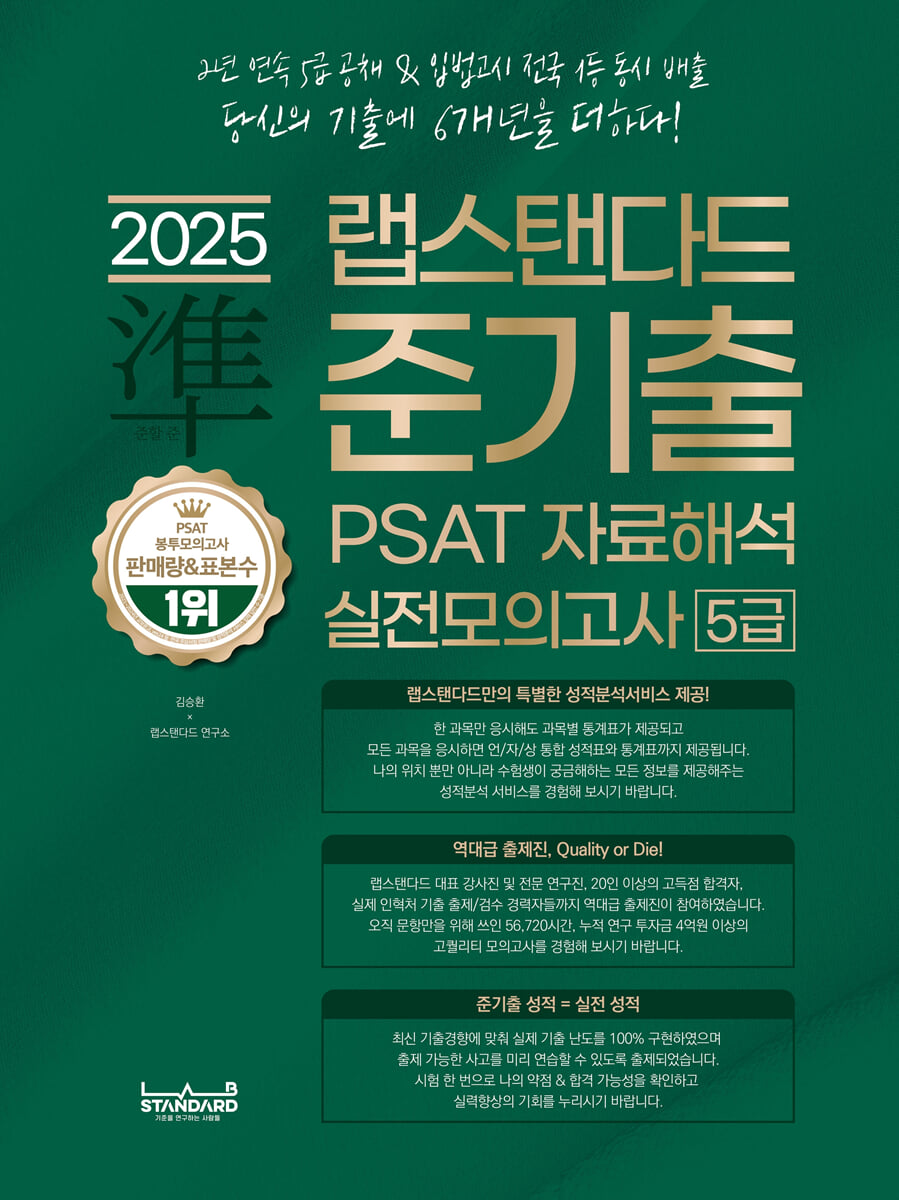 2025 랩스탠다드 준기출 PSAT 자료해석 실전모의고사 5급 - 예스24