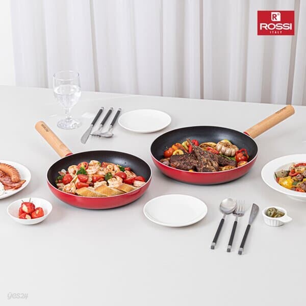[ROSSI] 로시 IH 투톤레드 후라이팬 2종(26+28) - 예스24