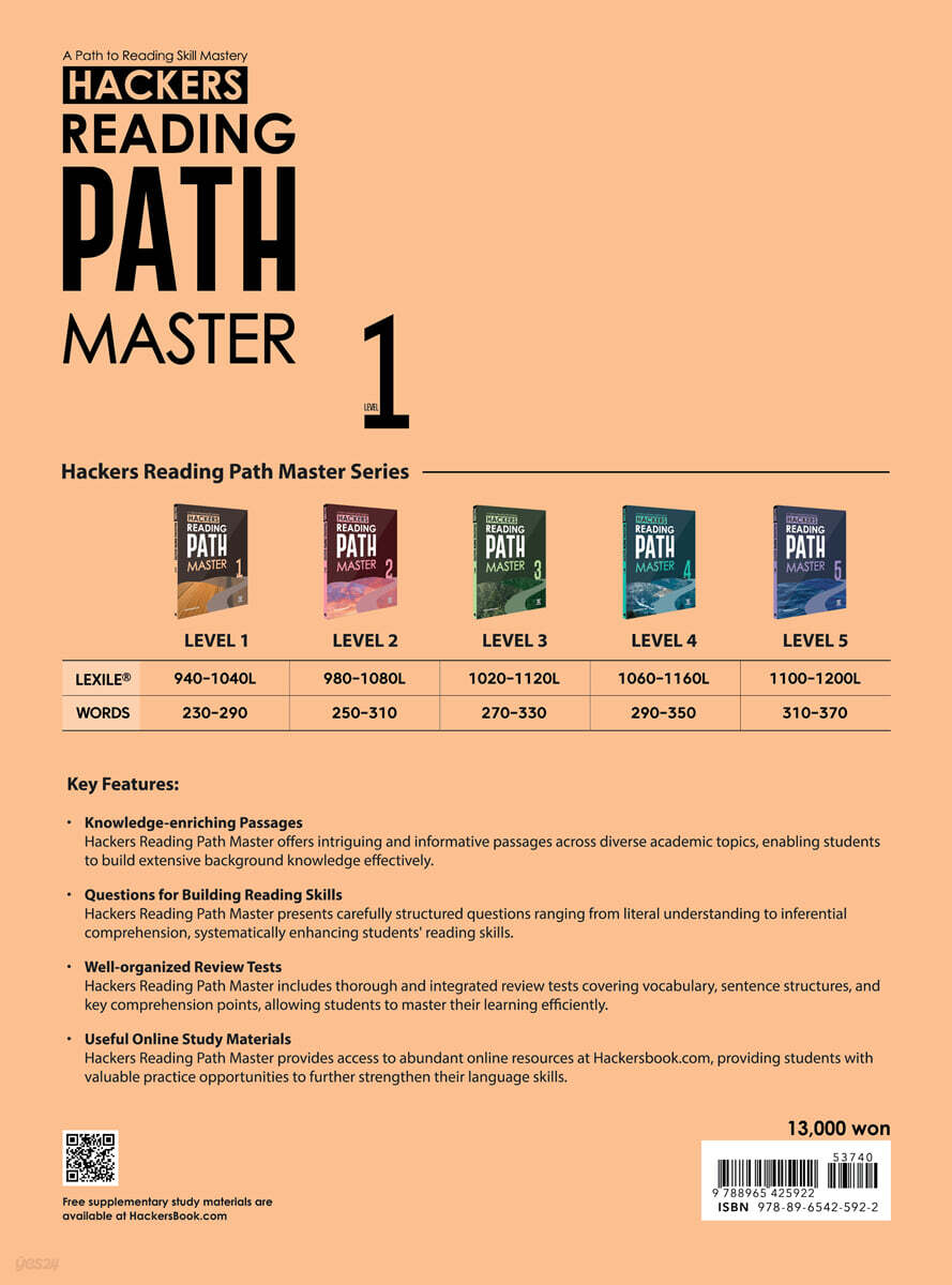 Hackers Reading Path Master Level 1 - 예스24