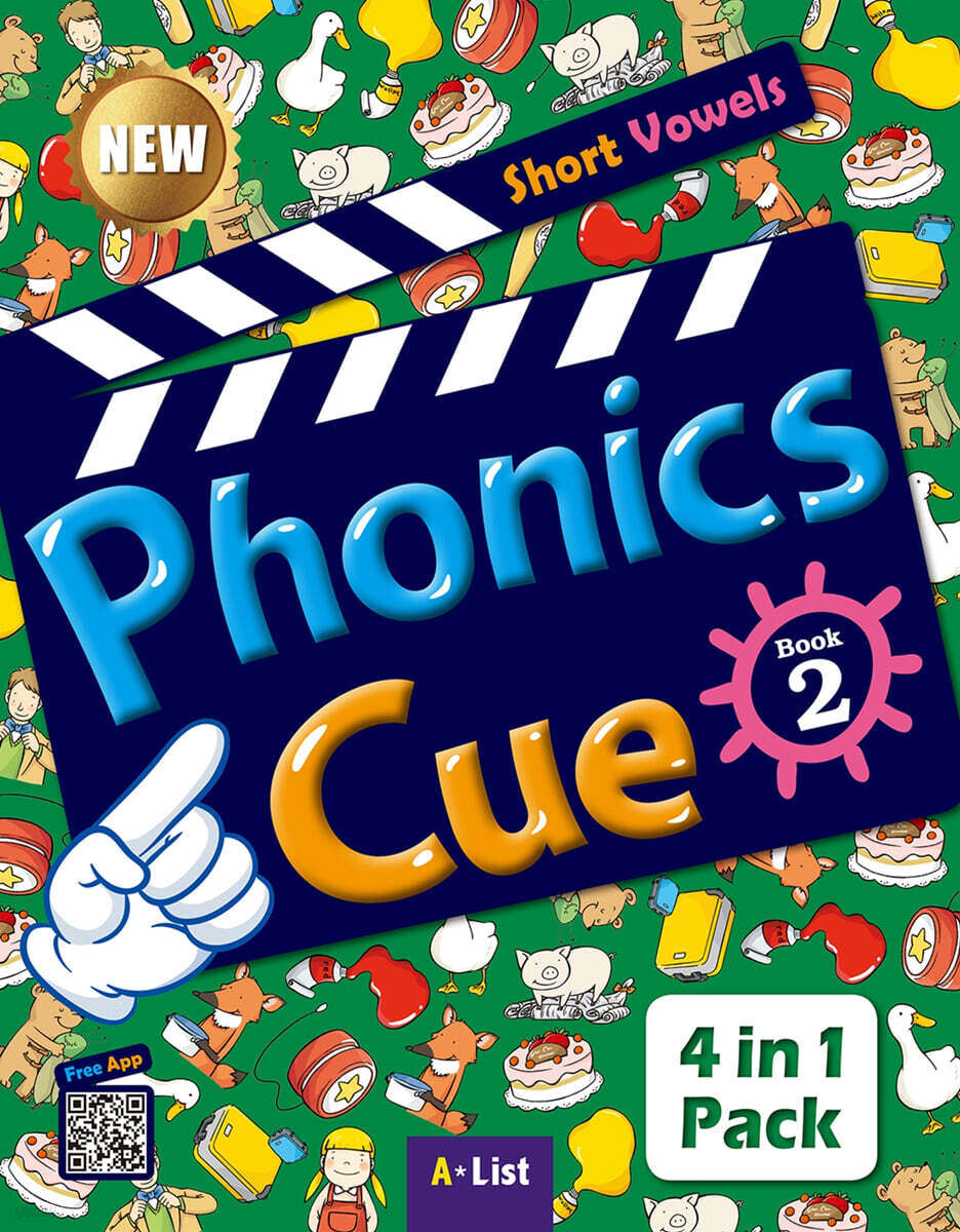 Phonics Cue Book 2 Short Vowels : 4 in 1 Pack - 예스24