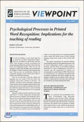 Psychological Processes in Printed Word Recognition: Implications for ...