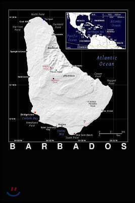 Modern Day Map of Barbados in the Atlantic Journal: Take Notes, Write ...
