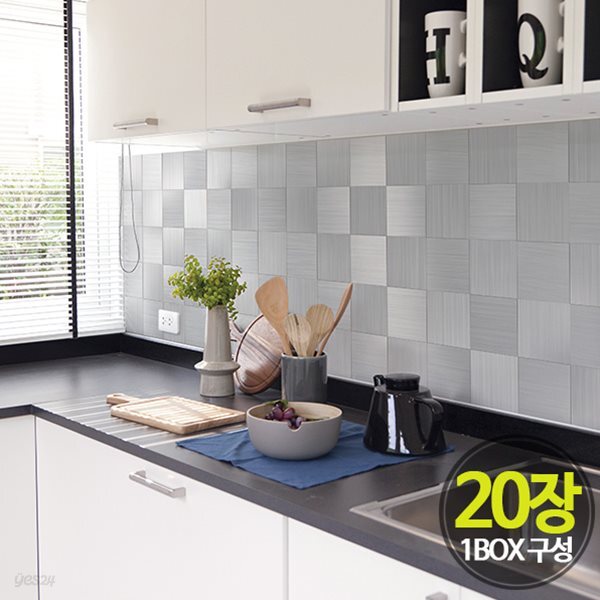 [메탈 타일] HMT-99302 모던 10cm 정사각 실버 (20장/1박스) - 예스24