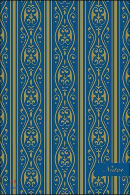 Notes: 6x9 Blank Lined Page Notebook Ancient Curve Spiral Cross Golden ...