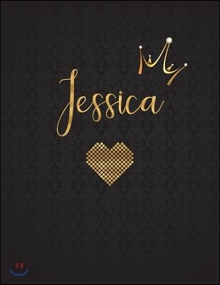 Jessica: Personalized Black XL Journal with Gold Lettering, Girl Names ...