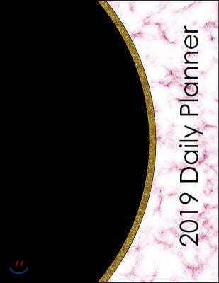 2019 Daily Planner: Full Weekly View Horizontal Format Pink Marble ...