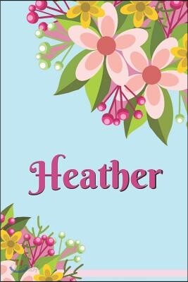 Heather Personalized Blank Lined Journal Notebook: A Daily Diary ...