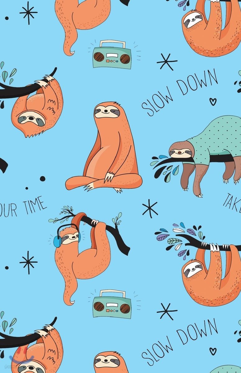 Bullet Journal for Animal Lovers Sloth Pattern on Blue: 162 Numbered ...