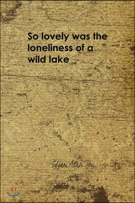 So Lovely Was The Loneliness Of A Wild Lake: Edgar Allan Poe Notebook ...