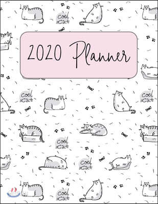 2020 Planner: Monthly & Weekly Planner - Pink Cool Cat Cattitude Weekly ...