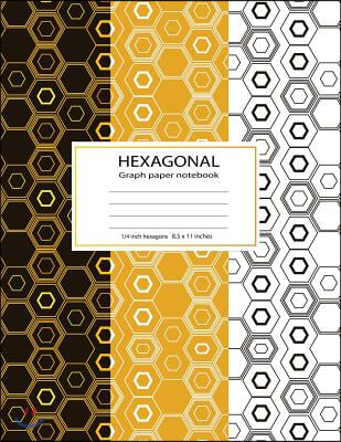 Hexagonal Graph Paper Notebook: 1/4 Inch Hexagons Blank Paper Hexagonal ...