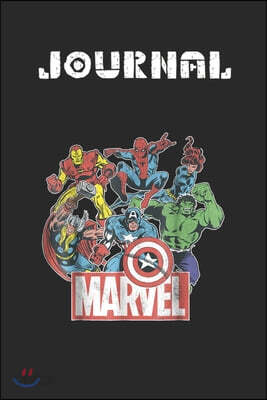 Journal: Marvel Avengers Team Retro Comic Vintage Graphic Blank Journal ...