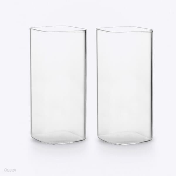 크리스 네모 유리잔 2p(400ml)/에이드잔 카페 물컵 - 예스24