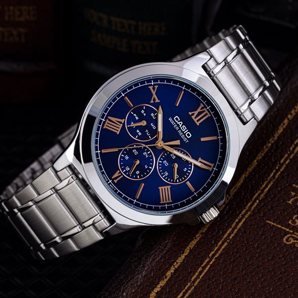 카시오 정품 MTP-V300D-2A 멀티핸드 캐주얼 패션 메탈 남자시계 - 예스24