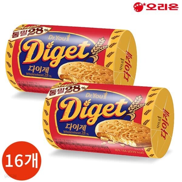 오리온 닥터유 다이제 통밀 194g x 16개 - 예스24