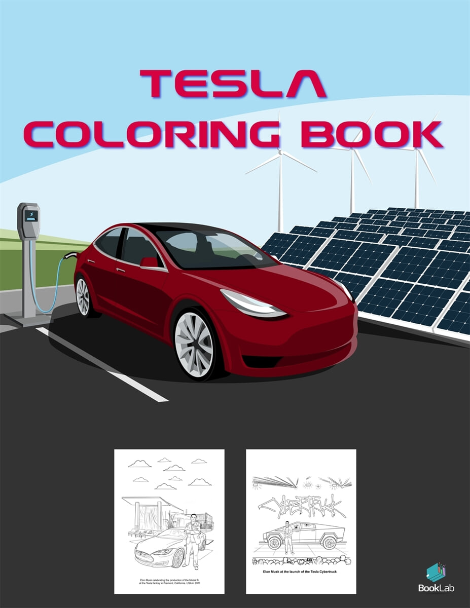 Tesla Coloring Book: Greatest Electric Cars Coloring Book for Adults ...