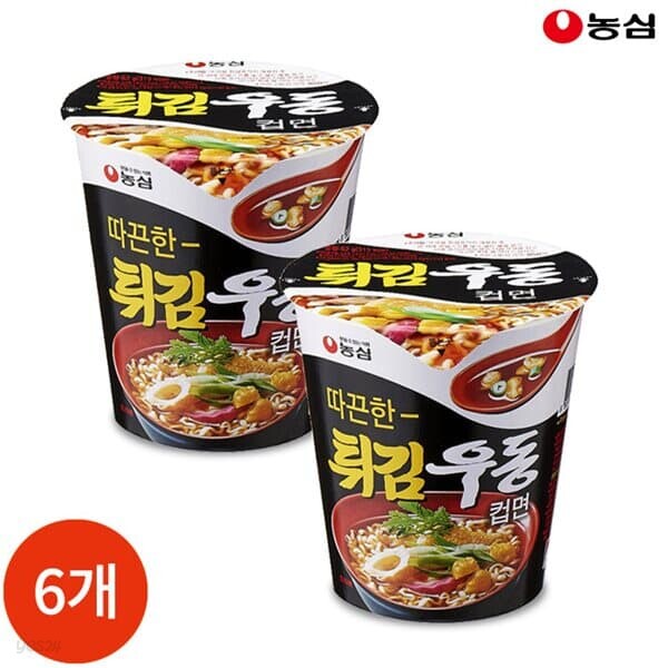 농심 튀김우동 컵라면 62g x 6개 - 예스24