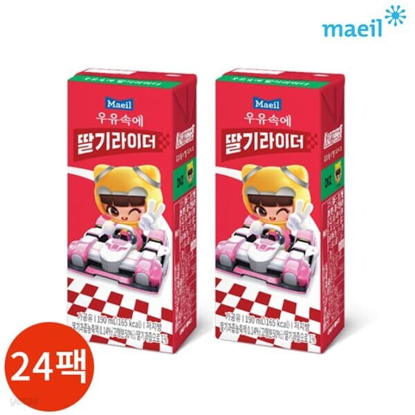 매일 우유속에 딸기라이더 190ml x 24팩 - 예스24