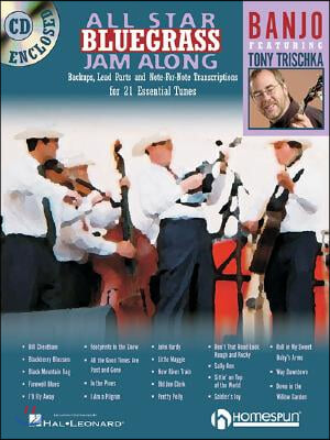 All Star Bluegrass Jam Along for Banjo: Backups, Lead Parts and Note ...