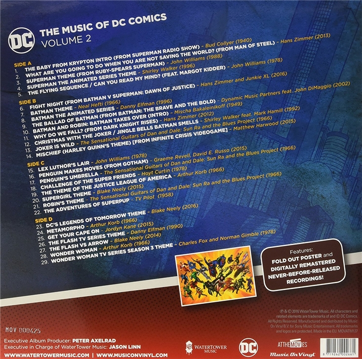 DC 코믹스컴필레이션 2집 (The Music of DC Comics: Volume 2) [투명 블루 컬러디스크 2LP] - 예스24