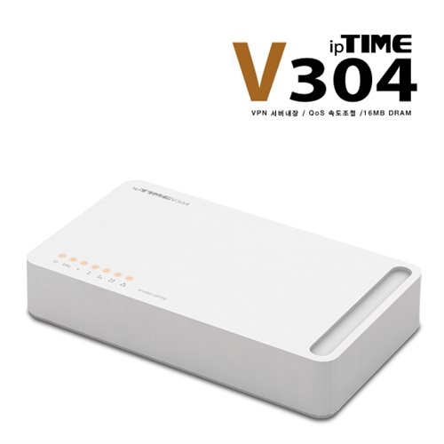 ipTIME 4포트 유선공유기 V304 (VPN서버 기능 / 16MB메모리 / 100Mbps / LED / 컬러컨넥터 / 웜바이러스 감지&억제) - 예스24